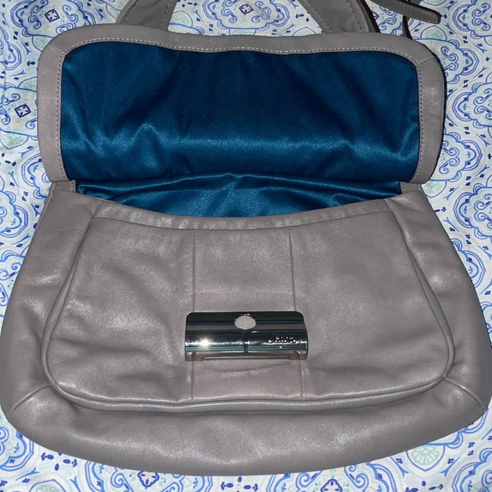 Coach Kristin Hippie Hobo 16931 Gray Buttery Leather - Gem